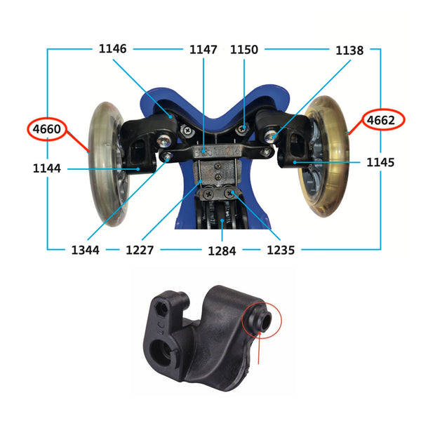 Micro Mini Front Wheel Axle RH 46.5mm - 4586/4660 - Skater HQ