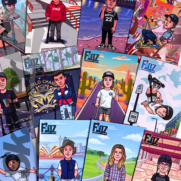 Figz Scoot Sticker Pack - Assorted - Skater HQ